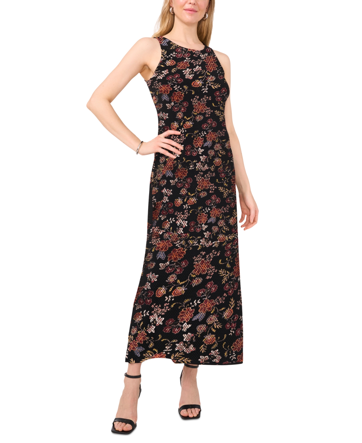 Click here for Vince Camuto Womens Floral Sleeveless Keyhole-Back... prices