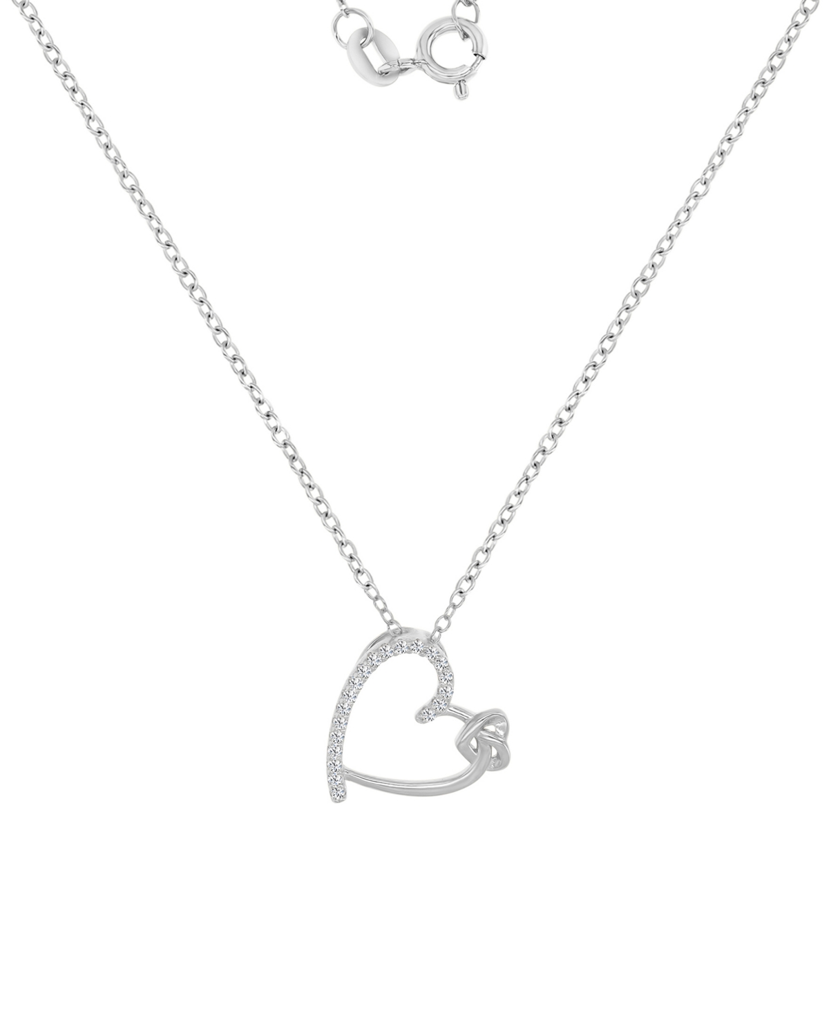 Click here for Cubic Zirconia Double Heart Pendant Necklace in St... prices