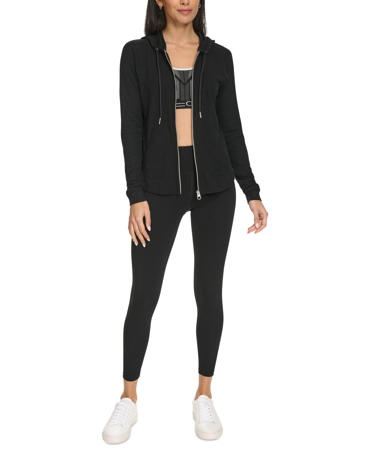 Click here for Calvin Klein Performance Ruched-Sleeve Zip Hoodie... prices