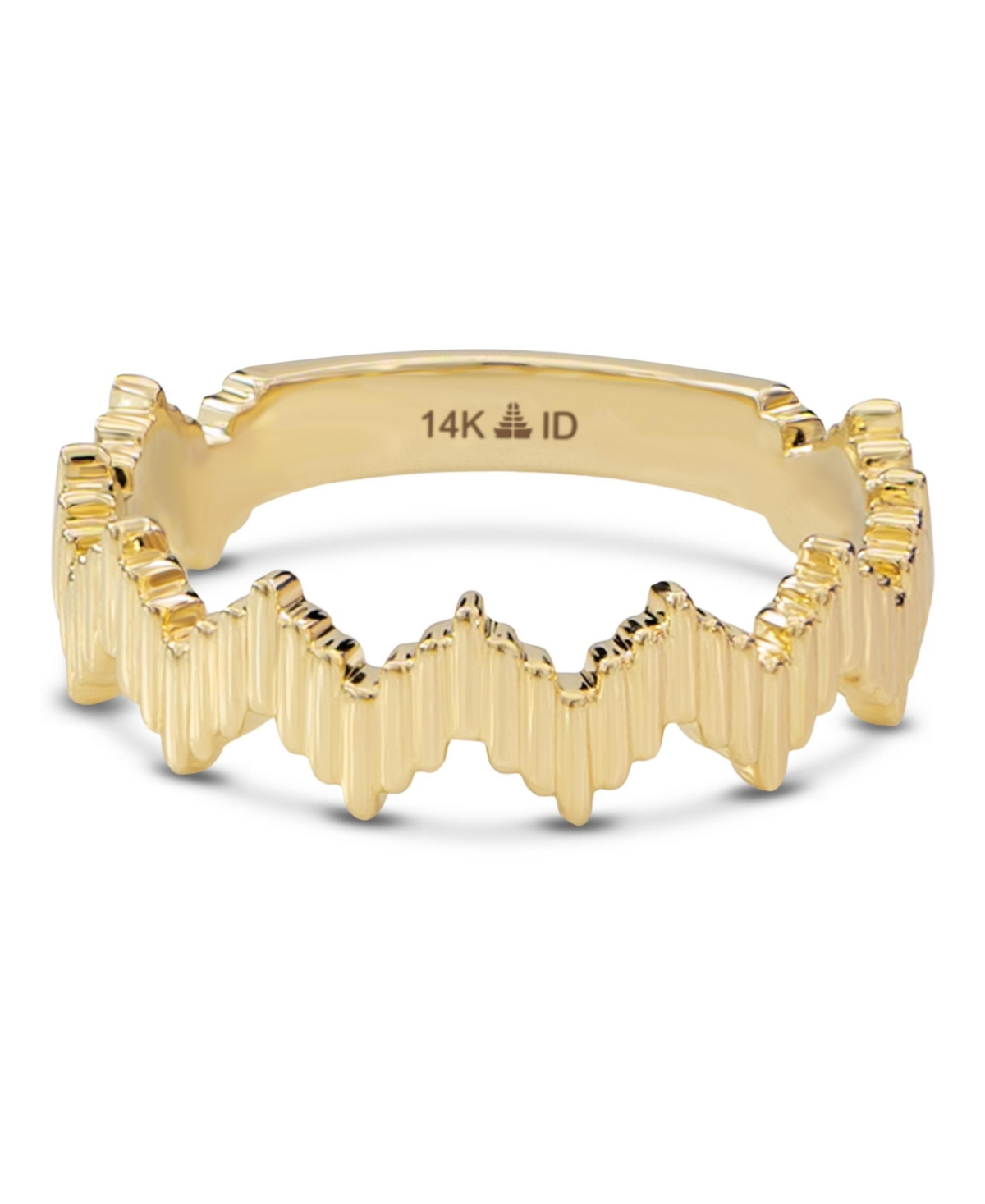 Click here for Devata Ribbed Zig Zag Ring in 14K Gold  Size 6  ap... prices