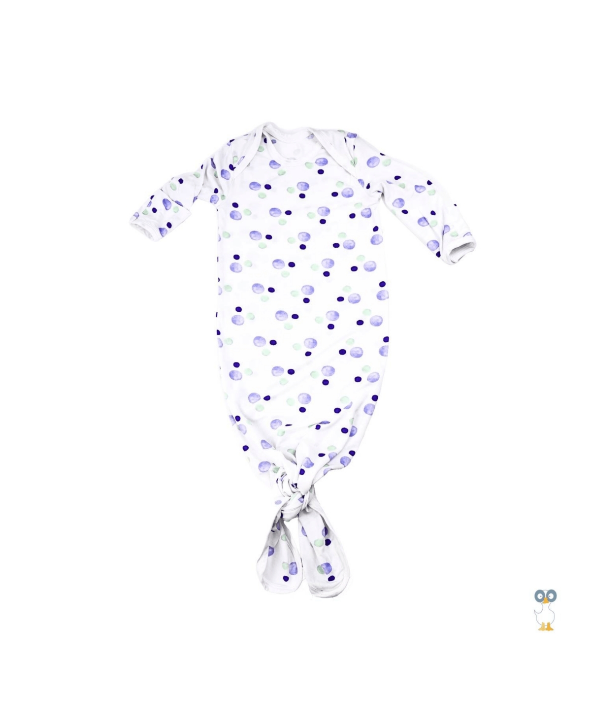 Click here for GooseWaddle Basil Knotted Gown - White and blue prices