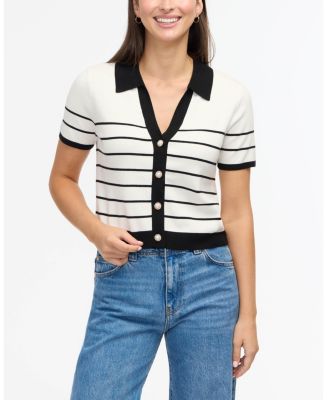 Ellen Tracy Women's Polo Sweater with Contrast Tipping - Macy's