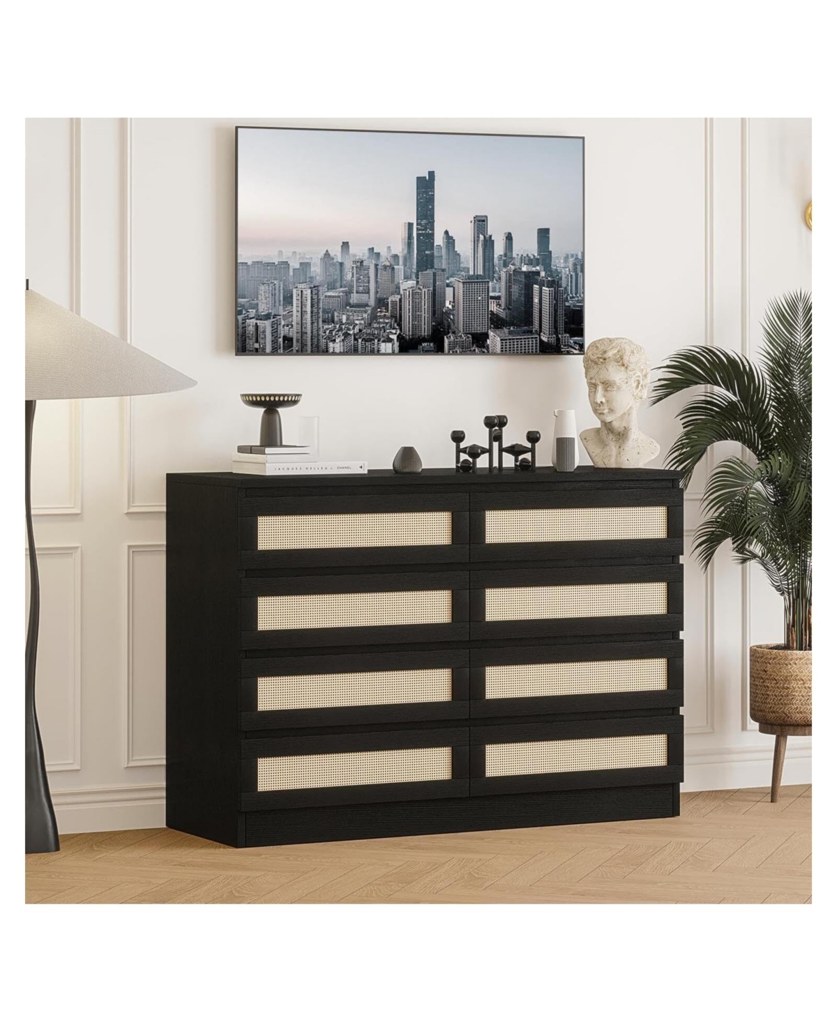 Click here for gaomon 8 Drawer Modern Rattan Dresser Chest - Vers... prices