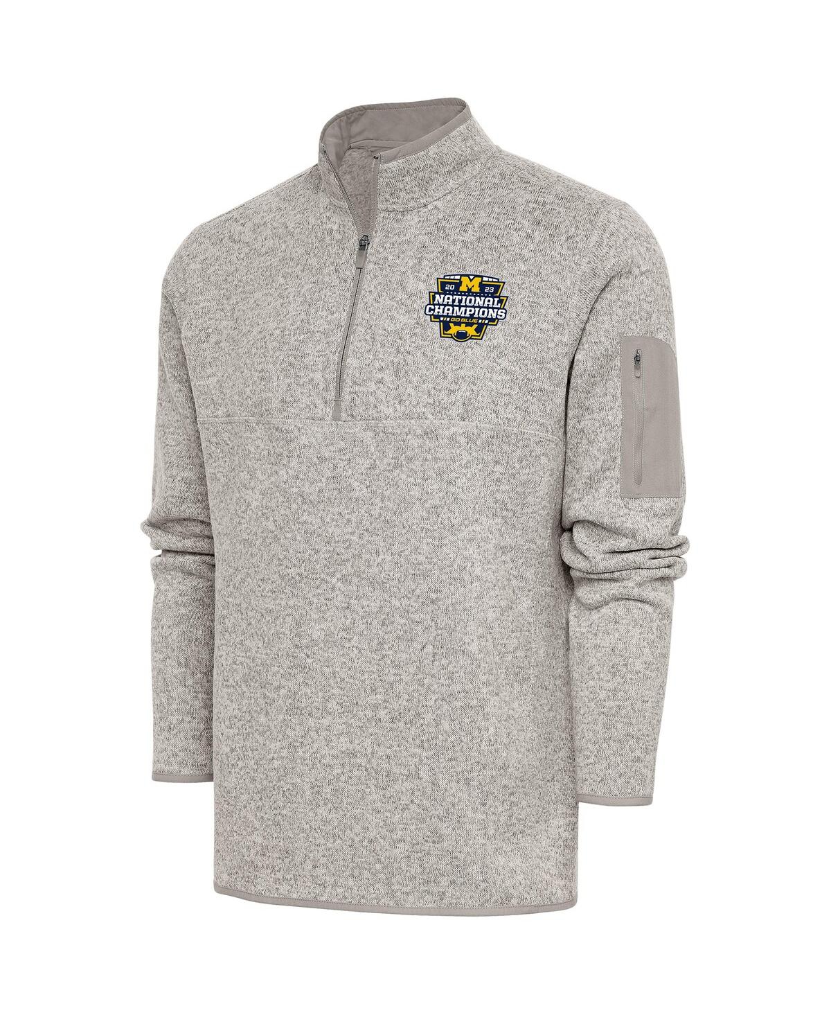 Click here for Antigua Mens Oatmeal Michigan Wolverines College F... prices