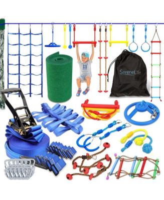 SereneLife 50 Ninja Warrior Obstacle Course Kit with 13 Accessories ...