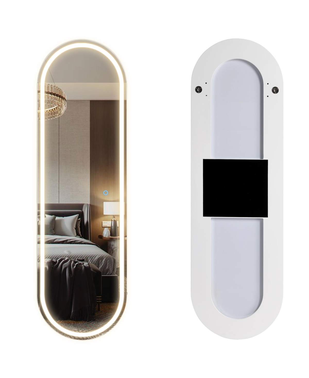 Click here for Vlsrka Oval Led Full Length Mirror - White prices