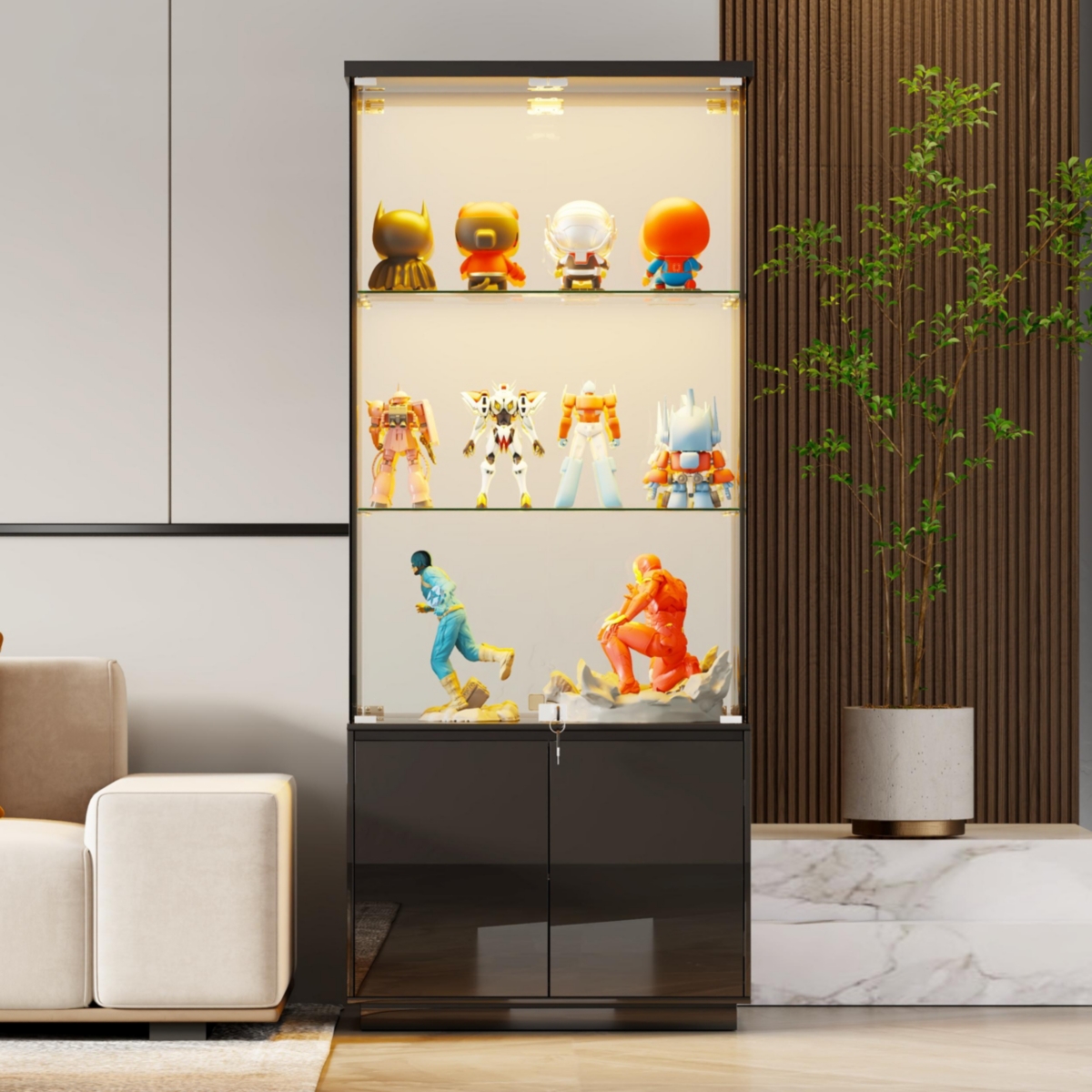 Click here for Vlsrka Wine Bar Storage Cabinet with Led Lights -... prices