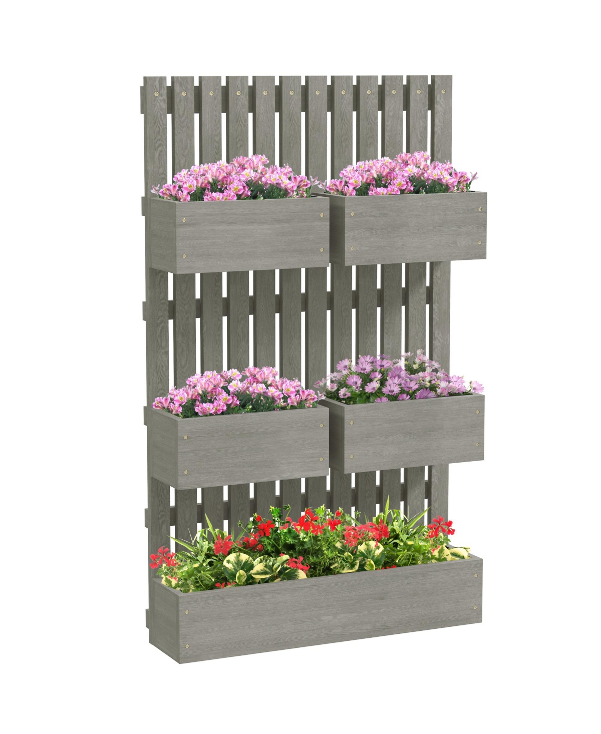 Click here for Outsunny 5 Box Raised Garden Bed w/ Trellis  Drain... prices
