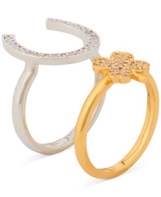 Kate Spade New York Two-Tone 2-Pc. Set Cubic Zirconia Pavè Lucky Charm ...