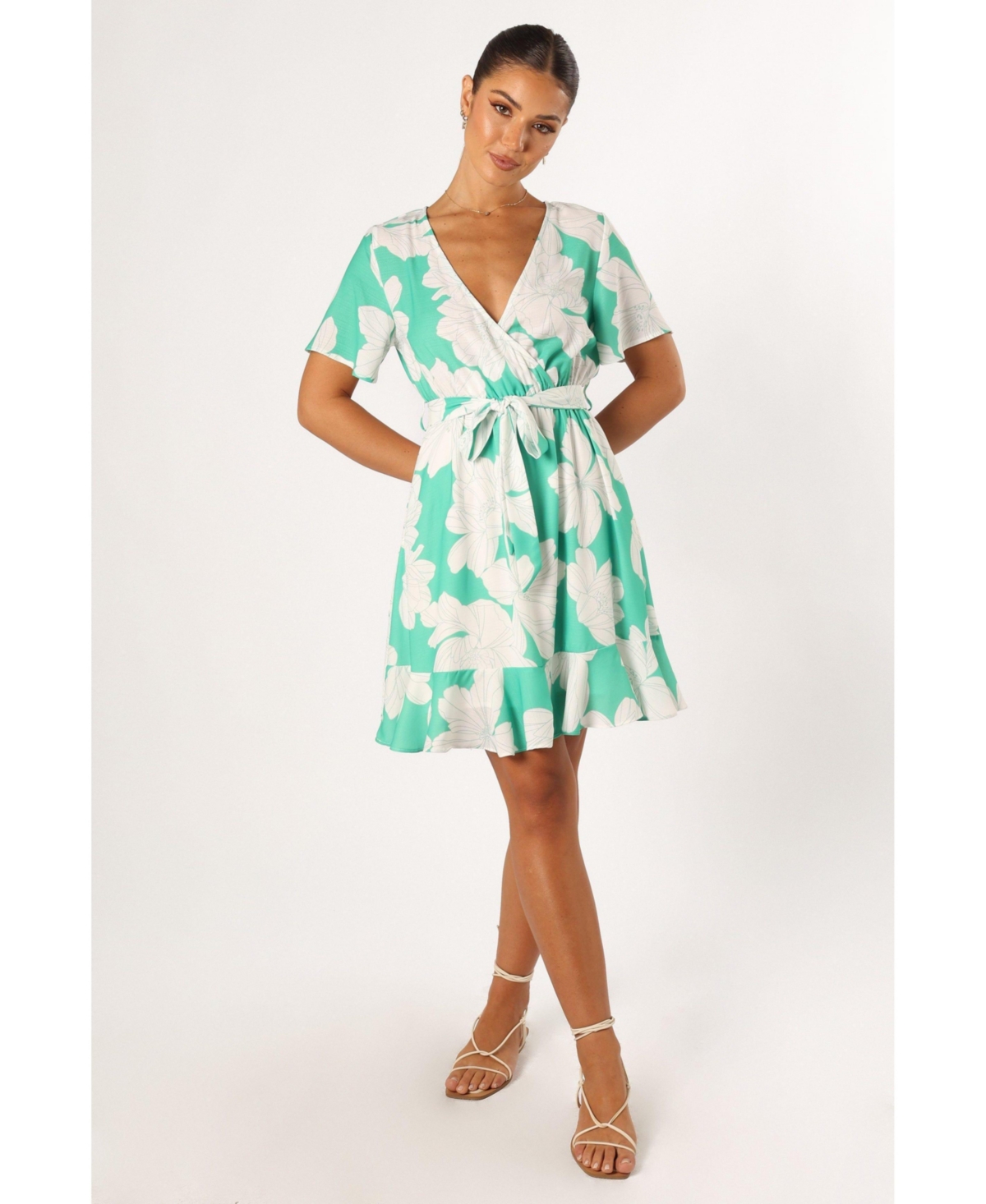 Click here for Petal and Pup Womens Rylan Mini Dress - Green prices