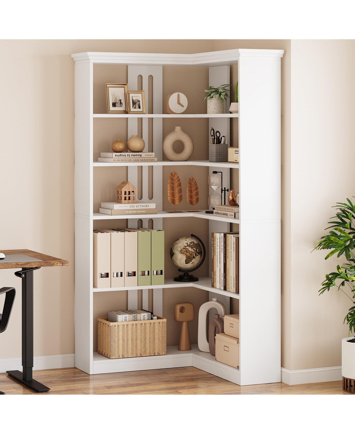 Click here for gaomon Farmhouse Bookshelf Corner Bookcase 72.8 La... prices