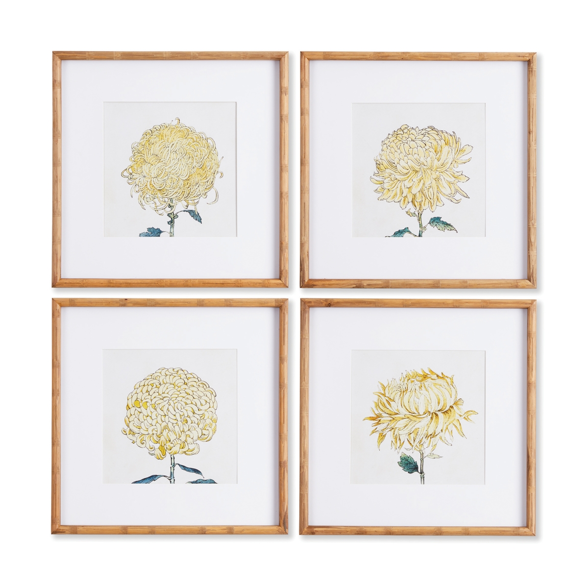 Click here for Chrysanthemum Prints Set of 4 - Yellow prices