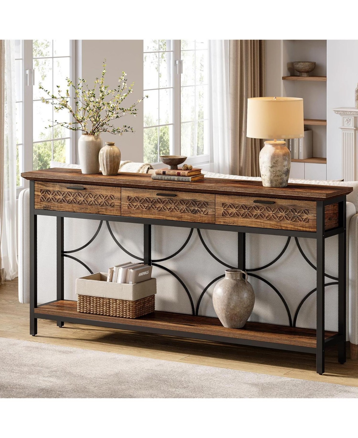 Click here for Tribesigns Console Table with Drawers  70.9"... prices