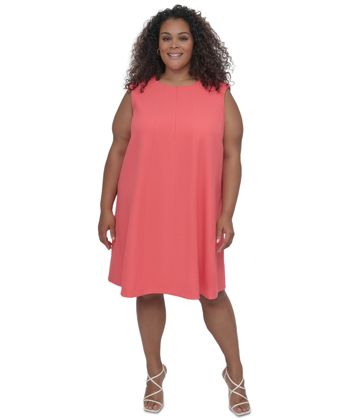 Click here for Dkny Plus Size Jewel-Neck Sleeveless Shift Dress -... prices