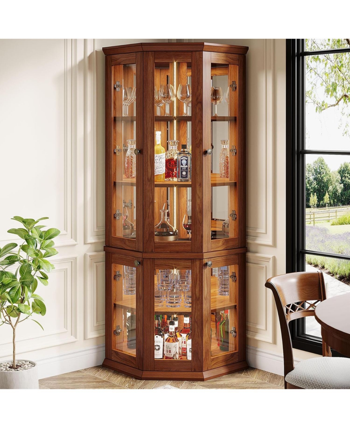 Click here for Tribesigns Corner Bar Cabinet  Tall Modern Wine Ca... prices