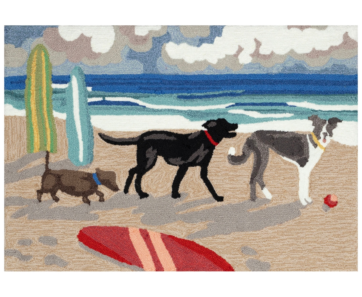 Click here for Liora Manne Frontporch Dog Beach 2x3 Area Rug - Bl... prices