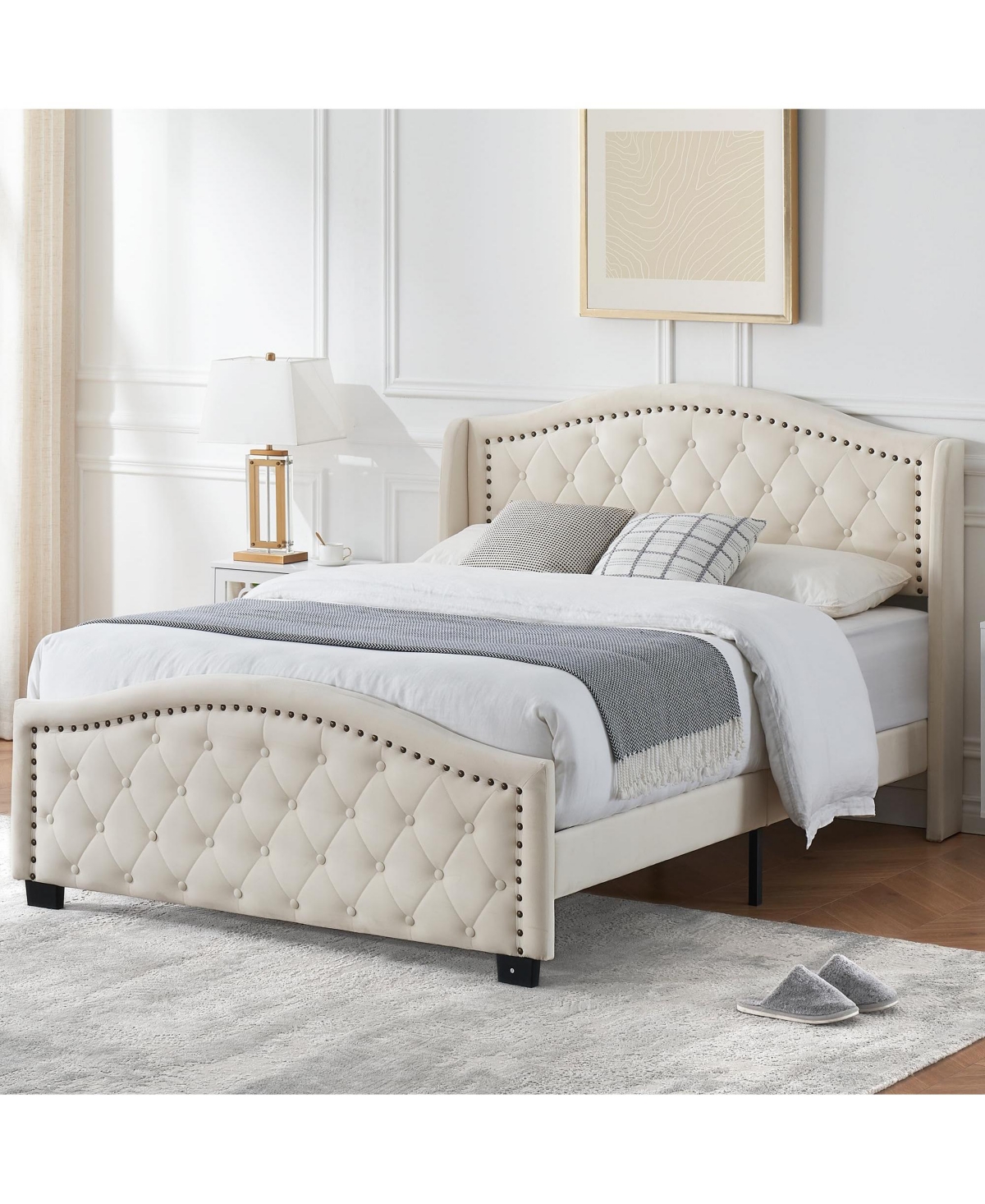 Click here for gaomon Queen Size Upholstered Platform Bed Frame w... prices