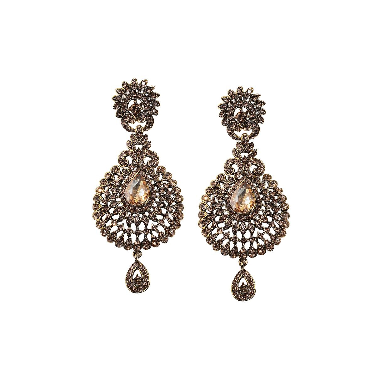 Click here for Crystal Drop Earrings - Brown prices