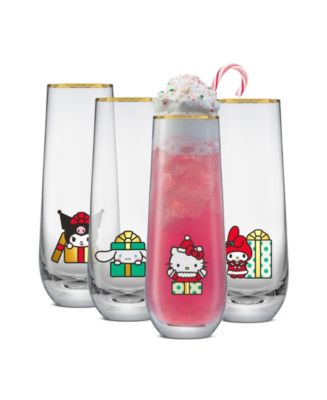JoyJolt Hello Kitty and Friends Holiday Stemless Flutes, Set of 4 - Macy's