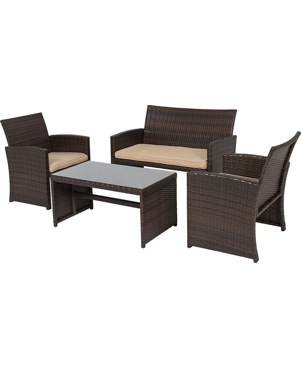 Click here for Slickblue Resin Wicker 4-Piece Modern Patio Furnit... prices