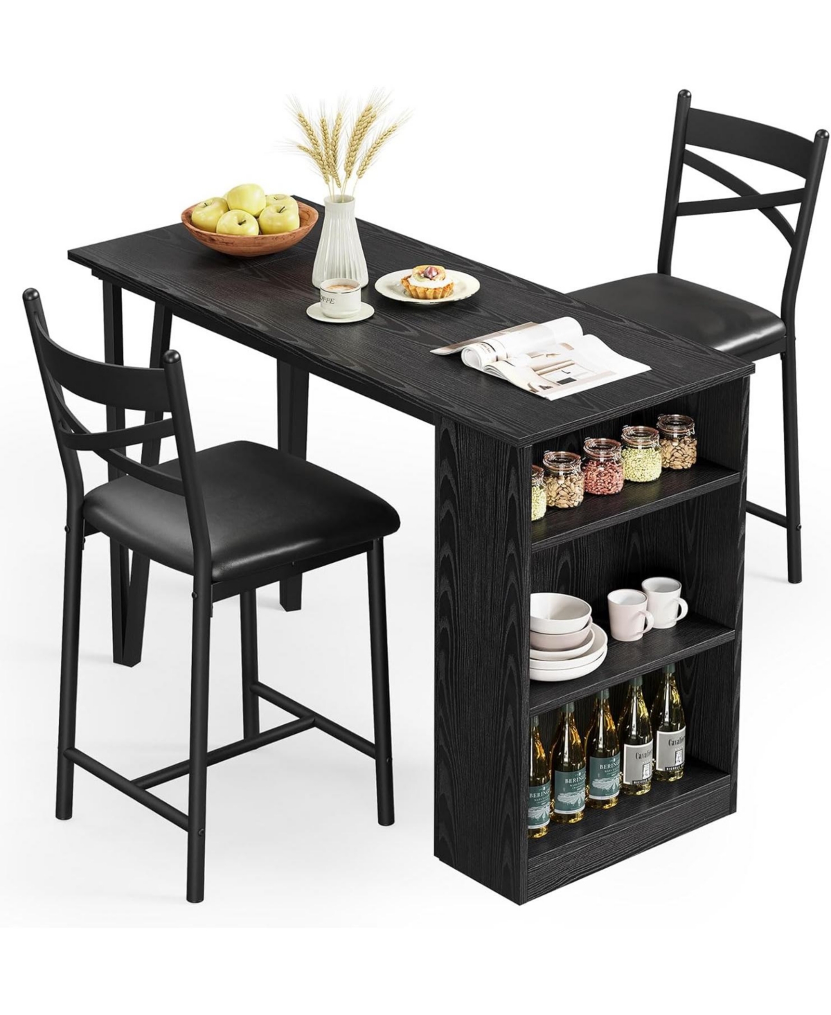 Click here for gaomon 3 Piece Bar Table and Chairs Set  Tall Kitc... prices
