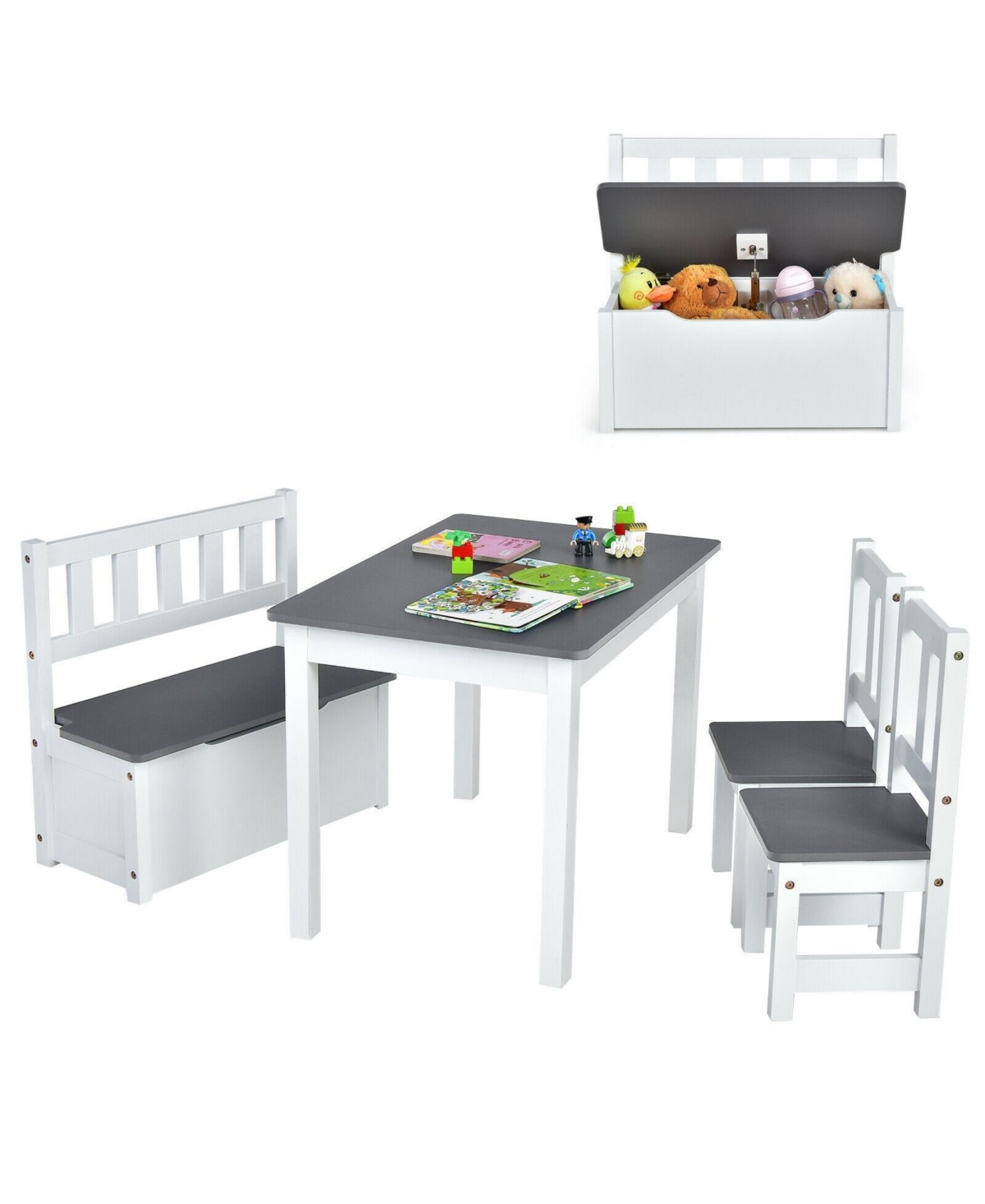 Click here for Gouun 4 Pieces Kids Wooden Activity Table and Chai... prices