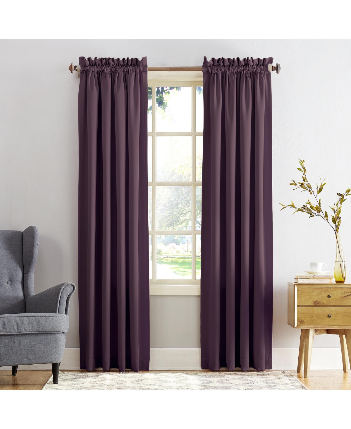 Click here for Grant Room Darkening Rod Pocket Curtain Panel - Pl... prices