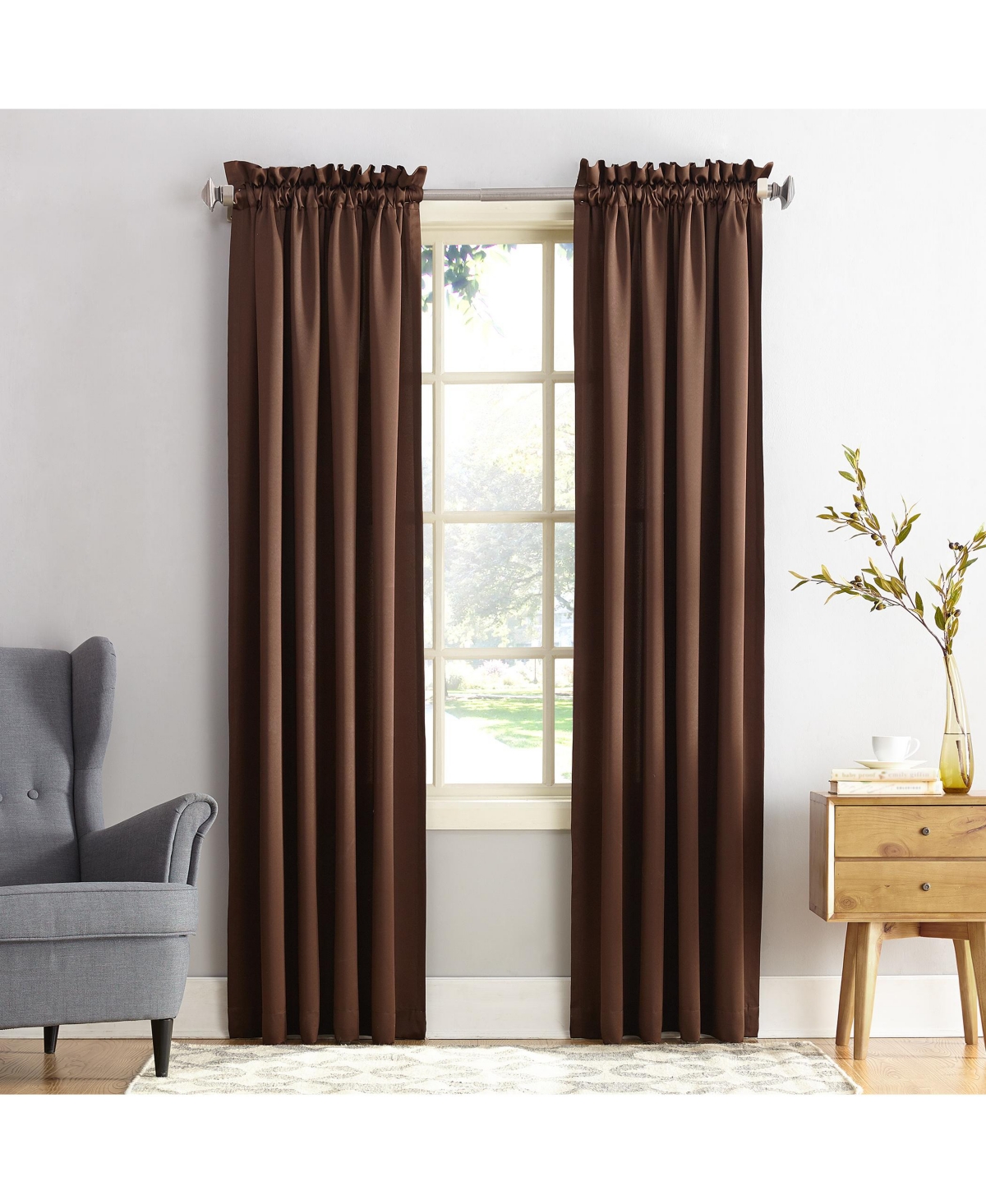 Click here for Grant Room Darkening Rod Pocket Curtain Panel - Ch... prices