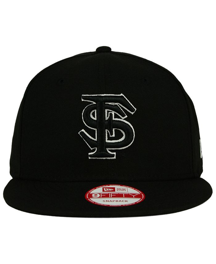 New Era Florida State Seminoles Black White 9FIFTY Snapback Cap - Macy's