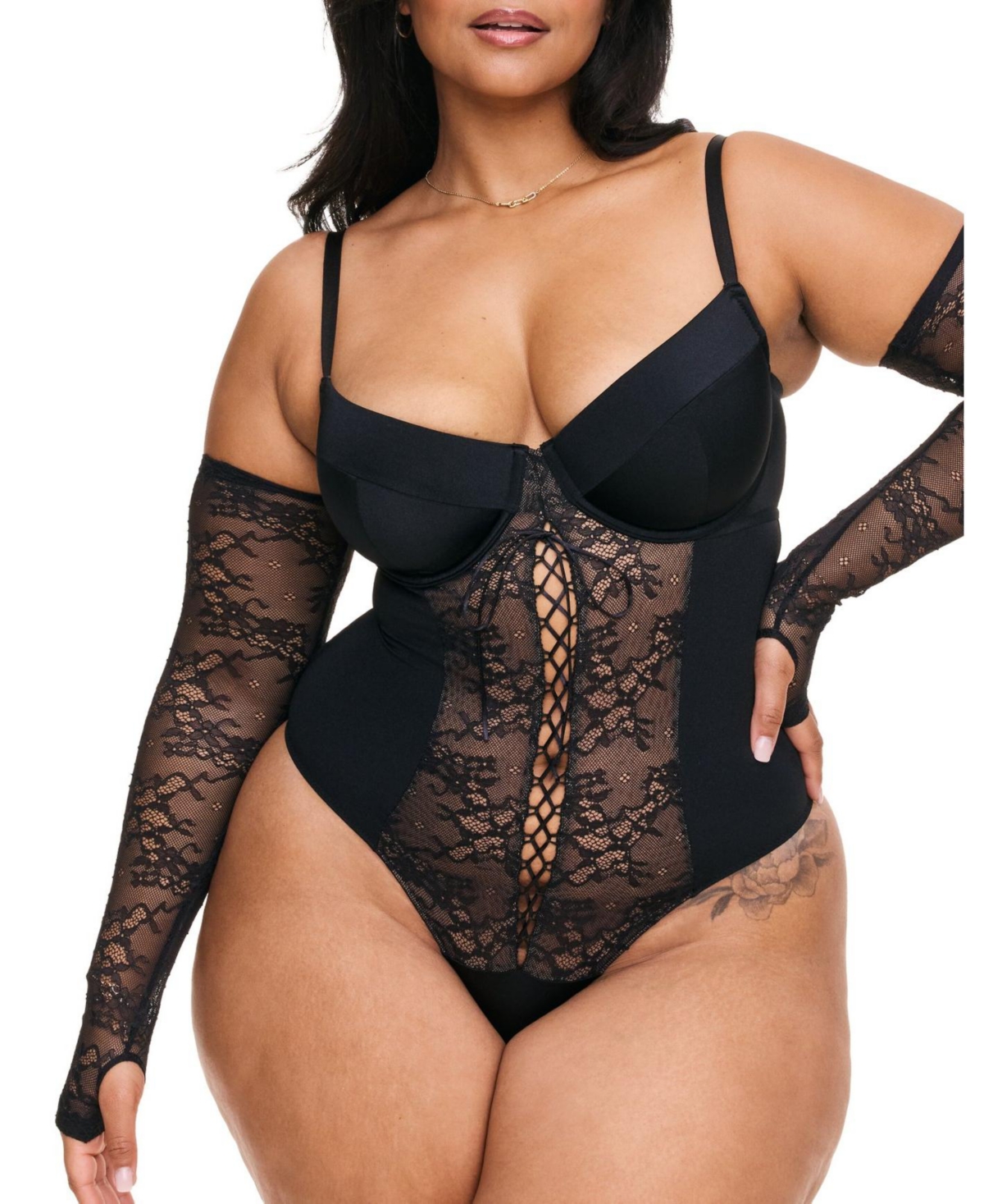 Click here for Adore Me Plus Size Callie Bodysuit Lingerie - Blac... prices