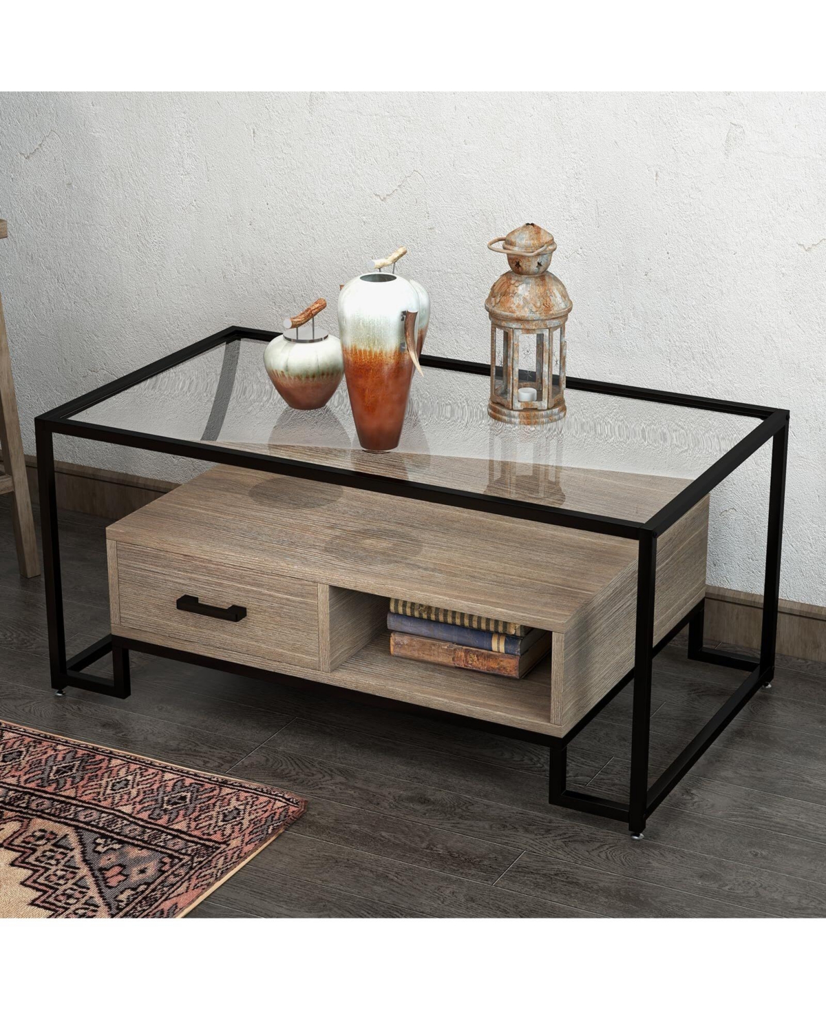 Click here for gaomon Coffee Table Tempered Glass Top  Rectangle... prices
