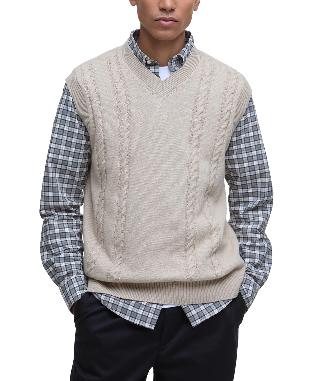 Click here for Barbour Mens Navar Knitted Vest - Washed Stone prices