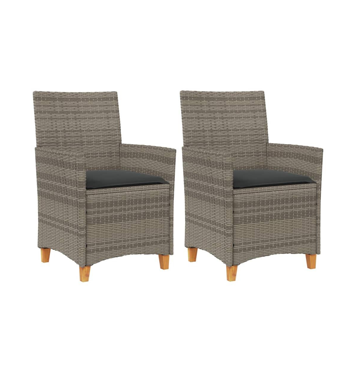Click here for Patio Chairs with Cushions 2 pcs Gray Poly Rattan&... prices