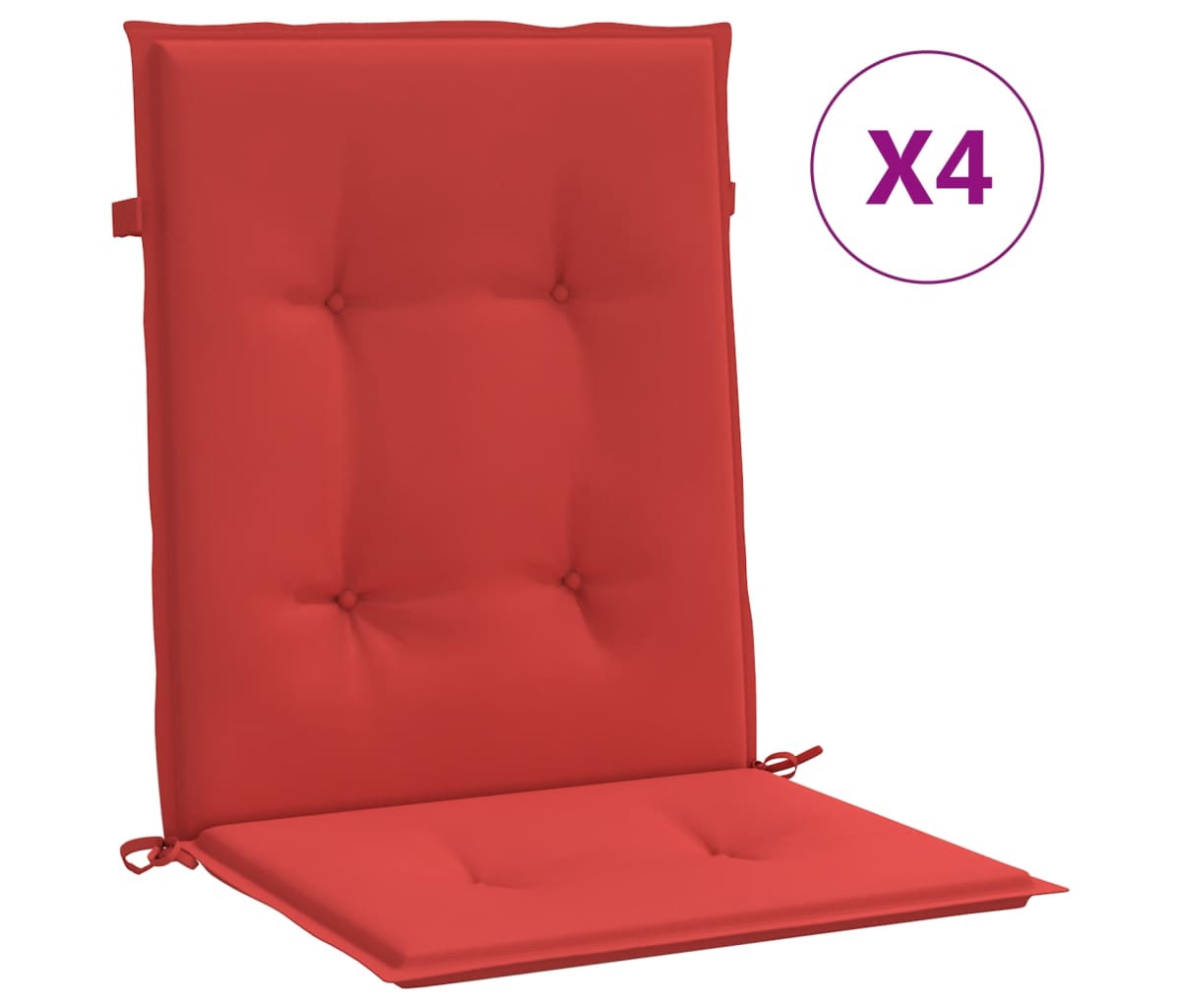 Click here for Garden Lowback Chair Cushions 4 pcs Red 39.4x19.7x... prices