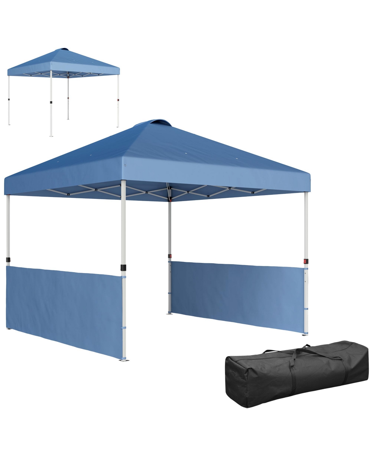 Click here for Outsunny 10 x 10 Pop Up Canopy Tent with 2 Half Si... prices