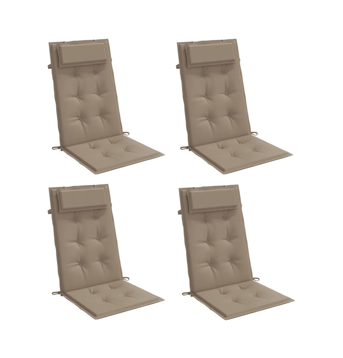 Click here for vidaXL Highback Chair Cushions 4 pcs Taupe Oxford... prices