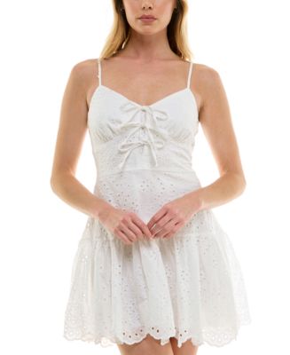 Trixxi Juniors' Eyelet Fit & Flare Dress - Macy's