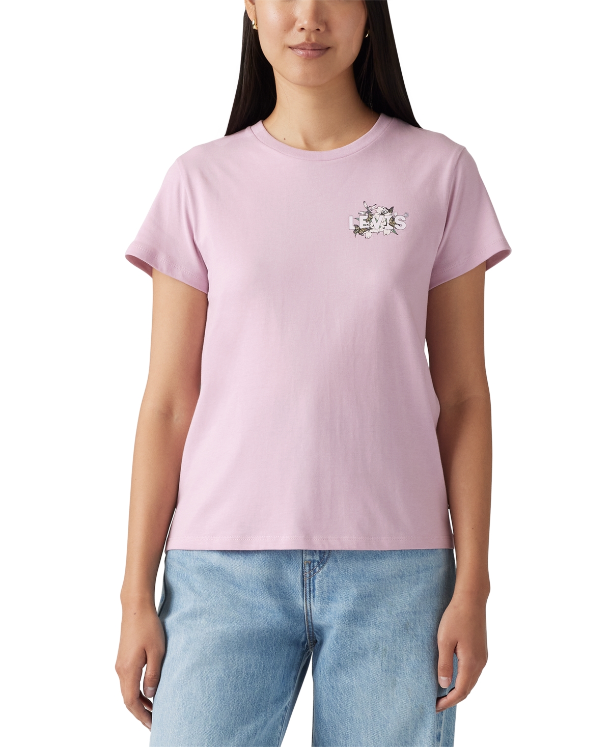 Click here for Levis Womens Perfect Graphic Logo Cotton T-shirt -... prices