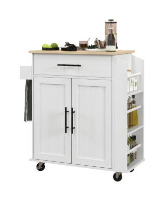 Kitchen Storage Cabinet with Island Multi-Functional Organizer and Prep ...
