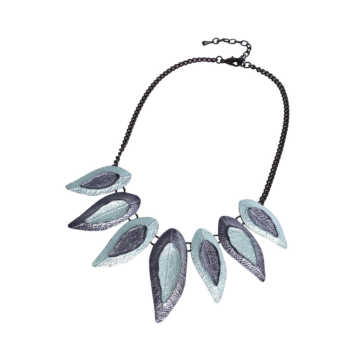 Click here for Dented Leaf Necklace - Blue prices