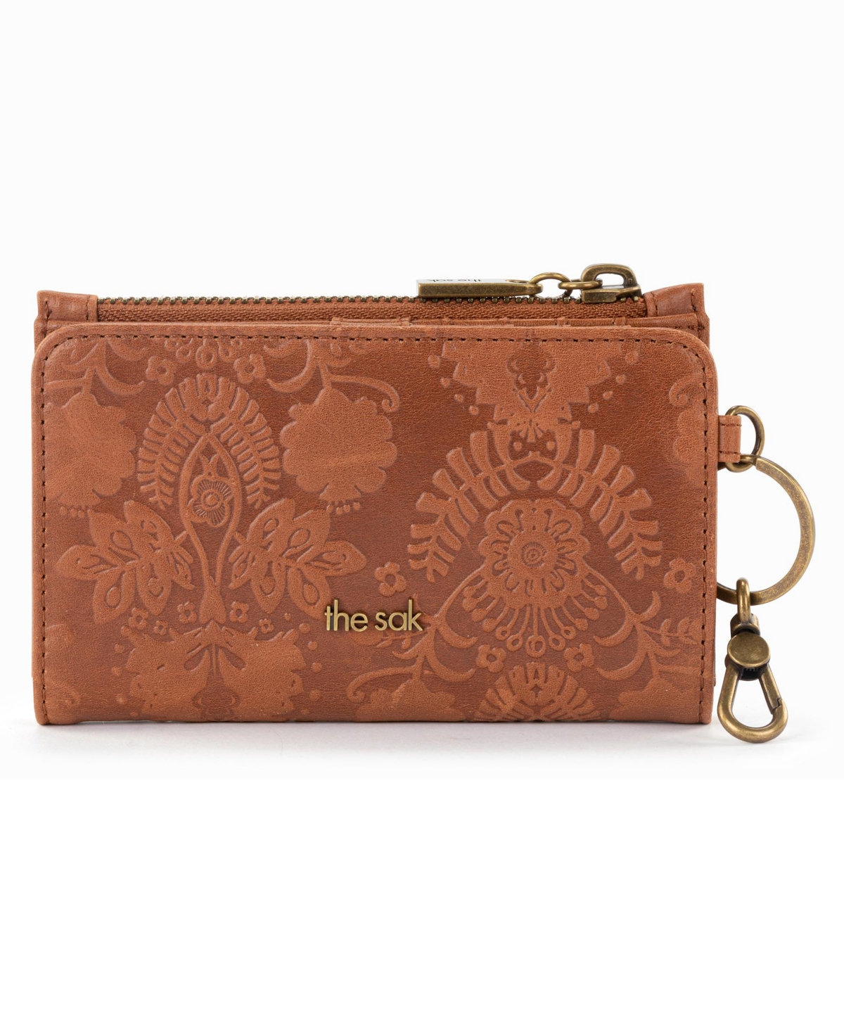 Click here for The Sak Encino Leather Wallet - Tobacco Floral Emb... prices
