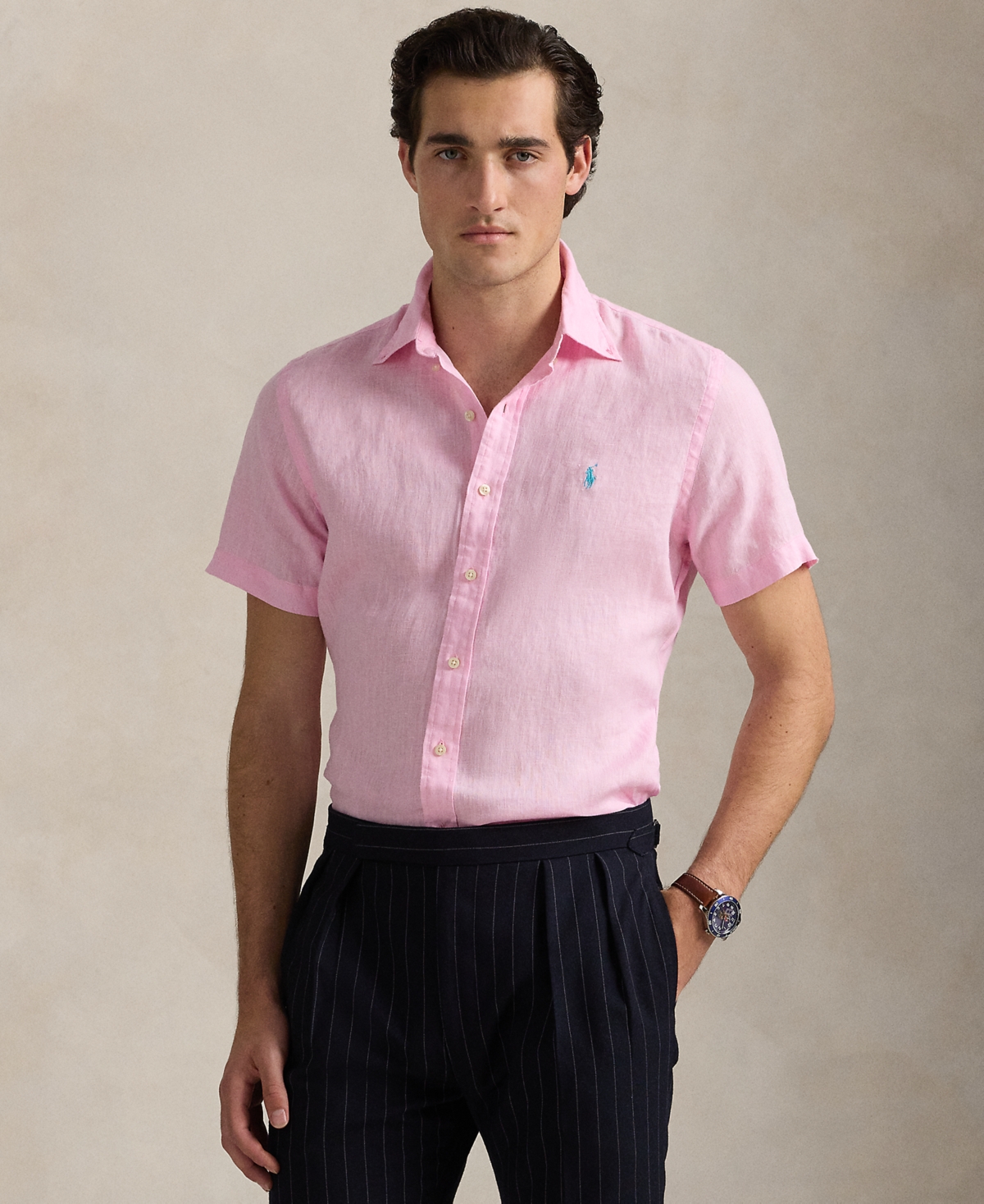 Click here for Polo Ralph Lauren Mens Short-Sleeve Linen Button-U... prices