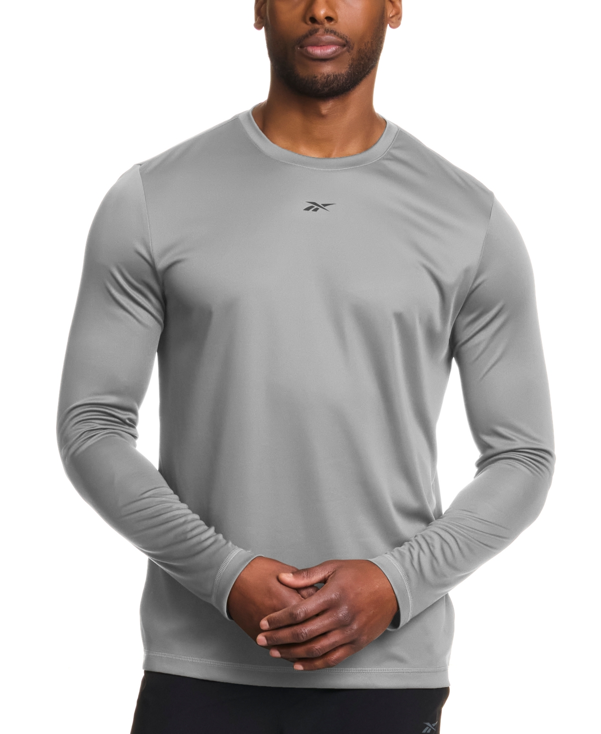 Click here for Reebok Mens Tech Long Sleeve Crewneck Logo T-Shirt... prices