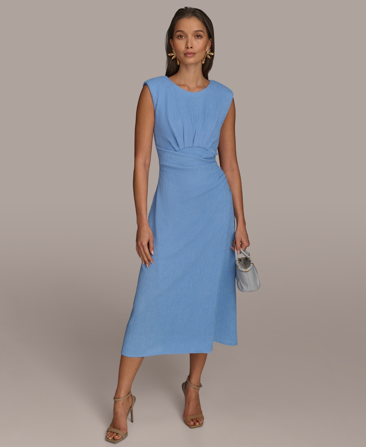 Click here for Donna Karan New York Womens Side-Ruched Midi Dress... prices