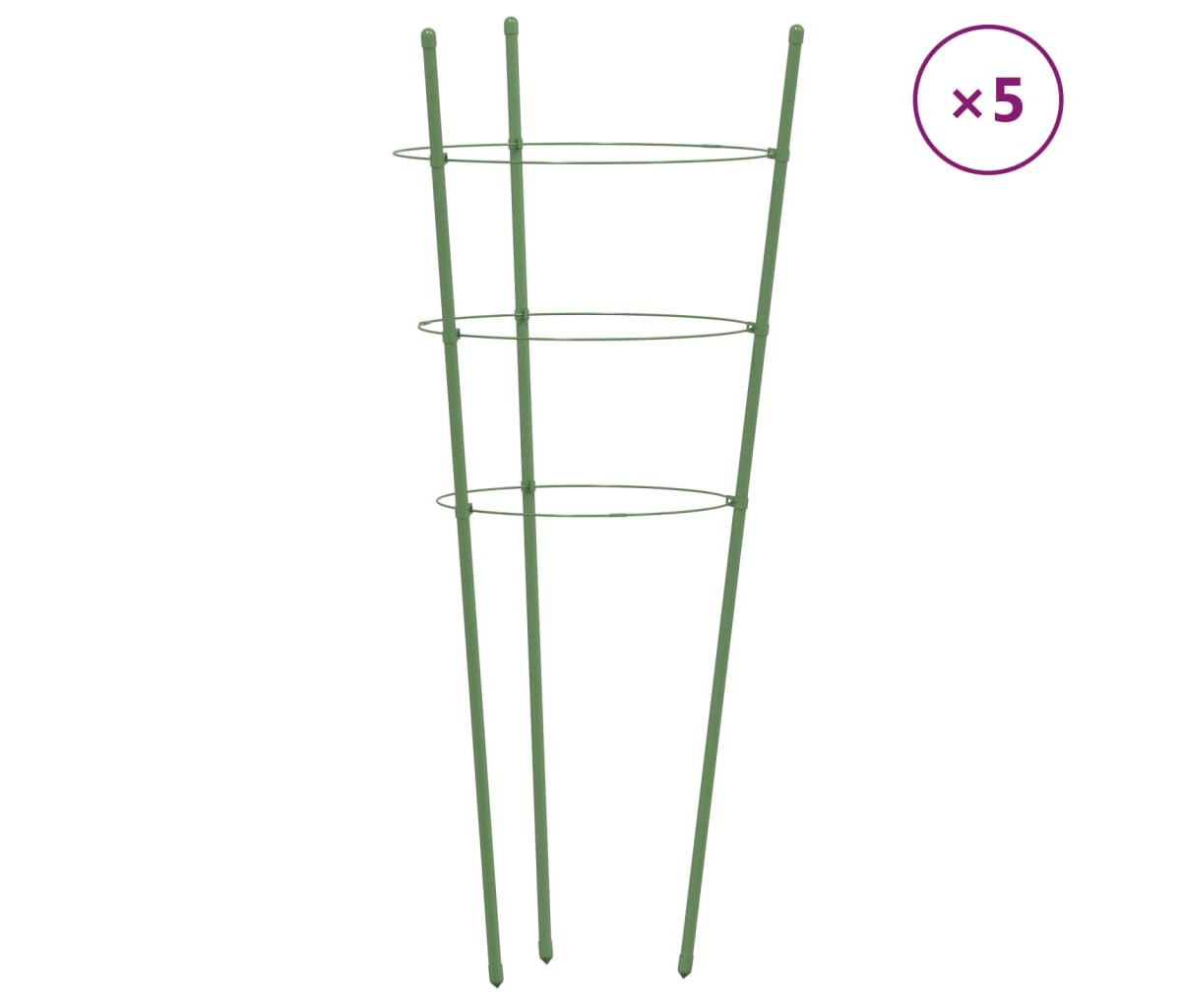 Click here for Garden Plant Supports with 3 Rings 5 pcs Green 29.... prices