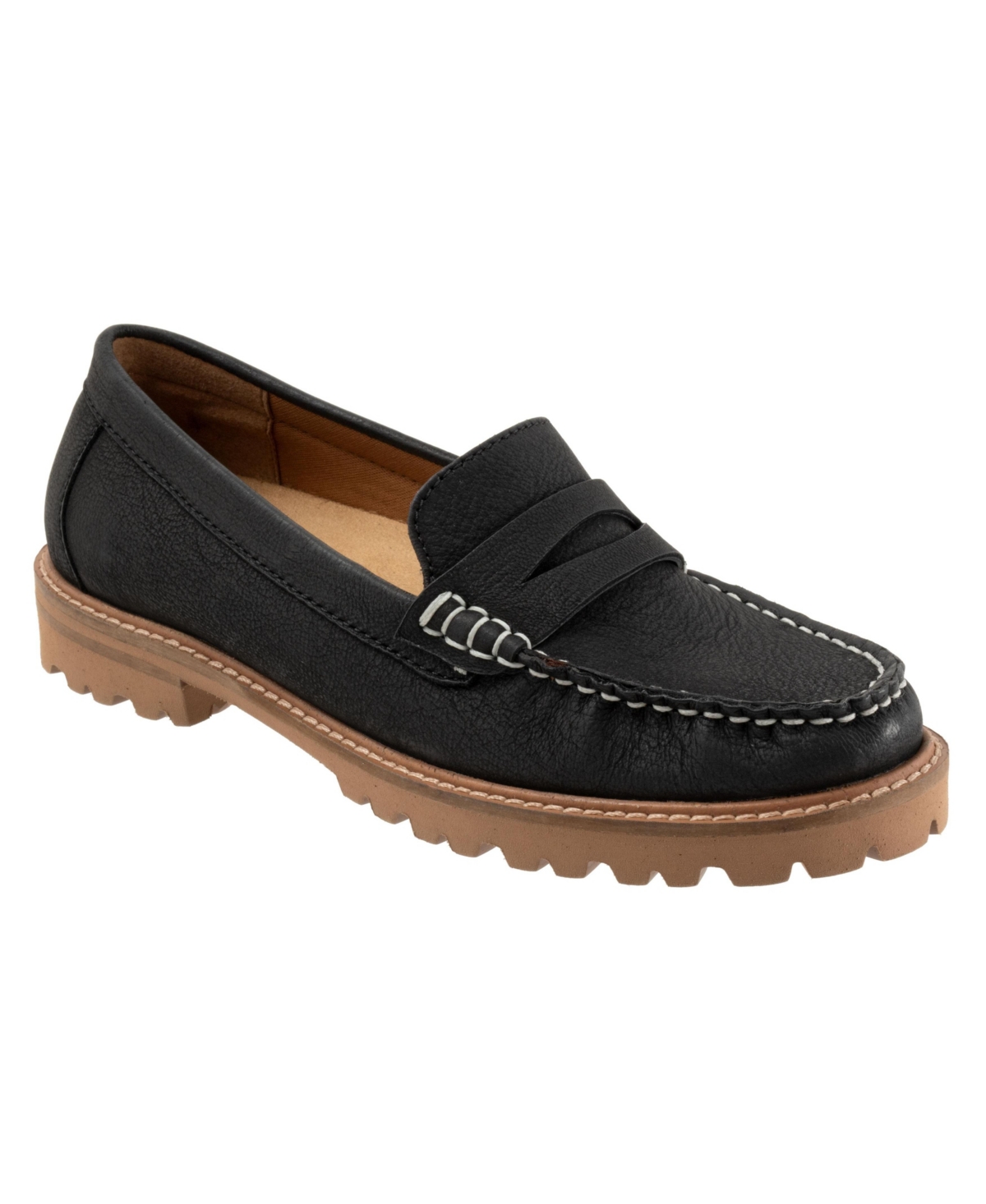 Click here for Trotters Francey Flat - Black nubuck prices