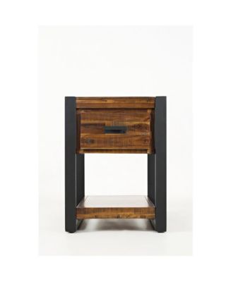 Jofran Loftworks Modern Industrial Distressed Acacia Chairside Table ...