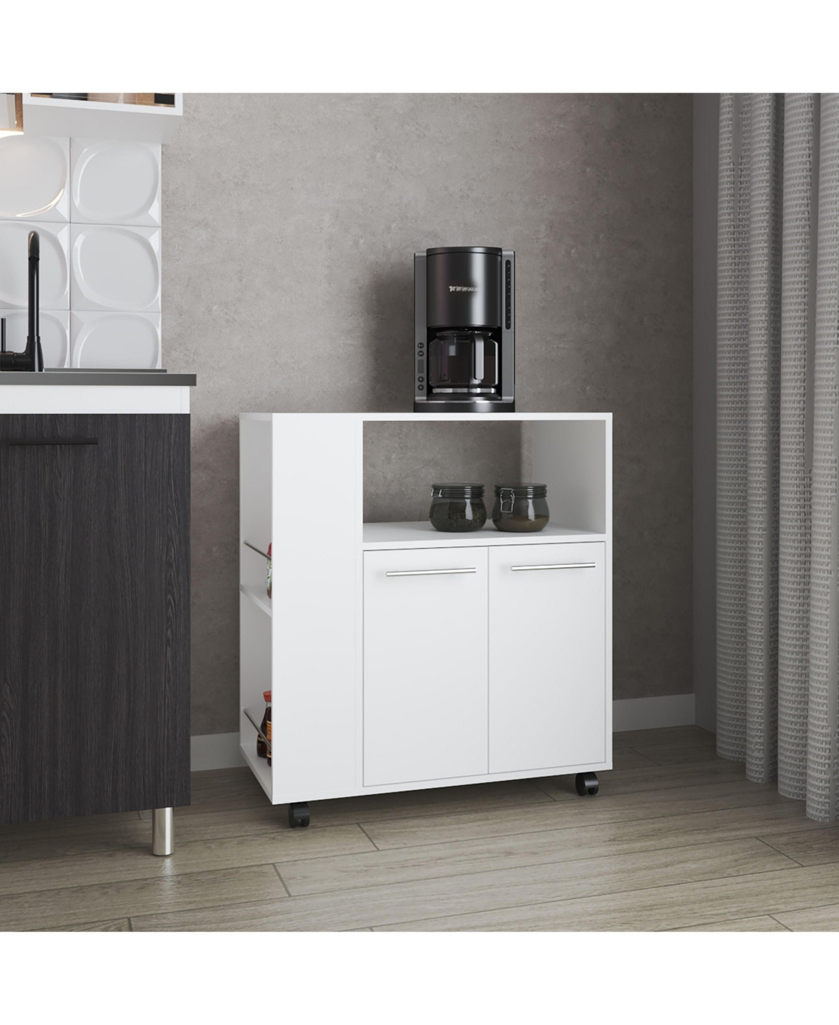 Click here for Fm Furniture Linden Kitchen Cart with Microwave Sh... prices