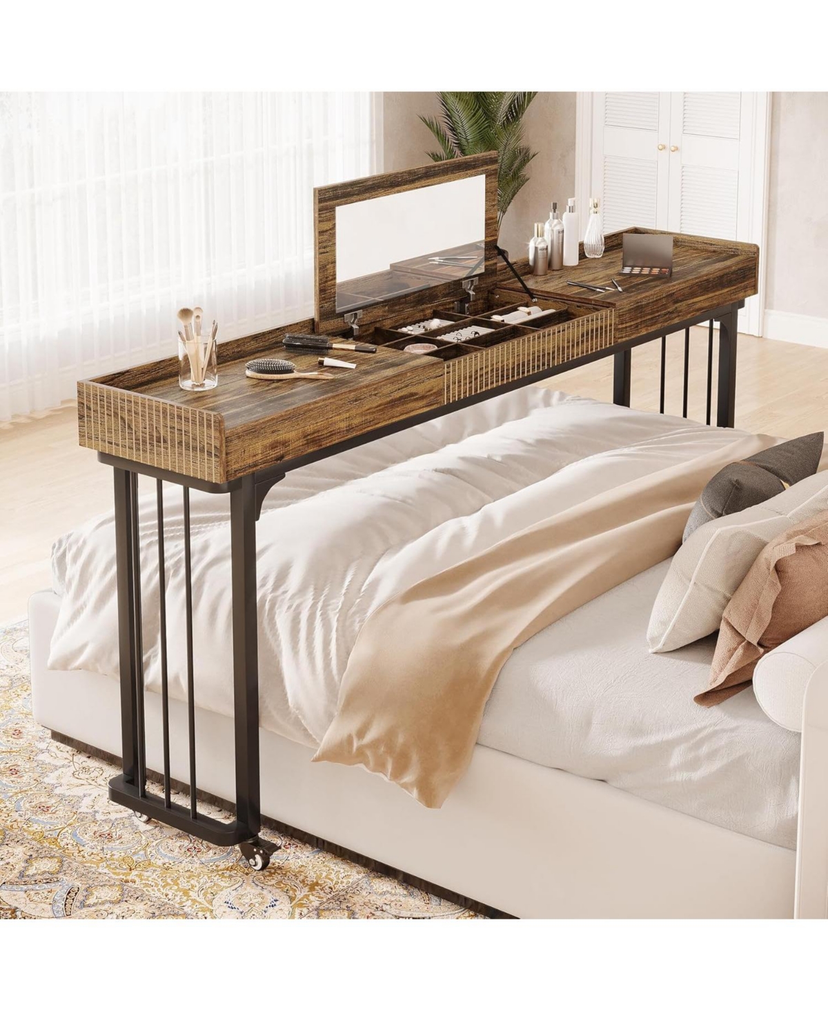Click here for Tribesigns Overbed Table with Wheels  Mobile Compu... prices