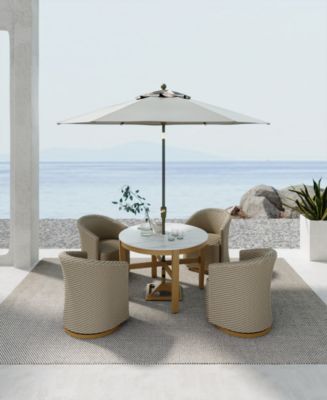Reid Outdoor Dining 5pc Set (Round Table & 4 Swivel Chairs), Created ...